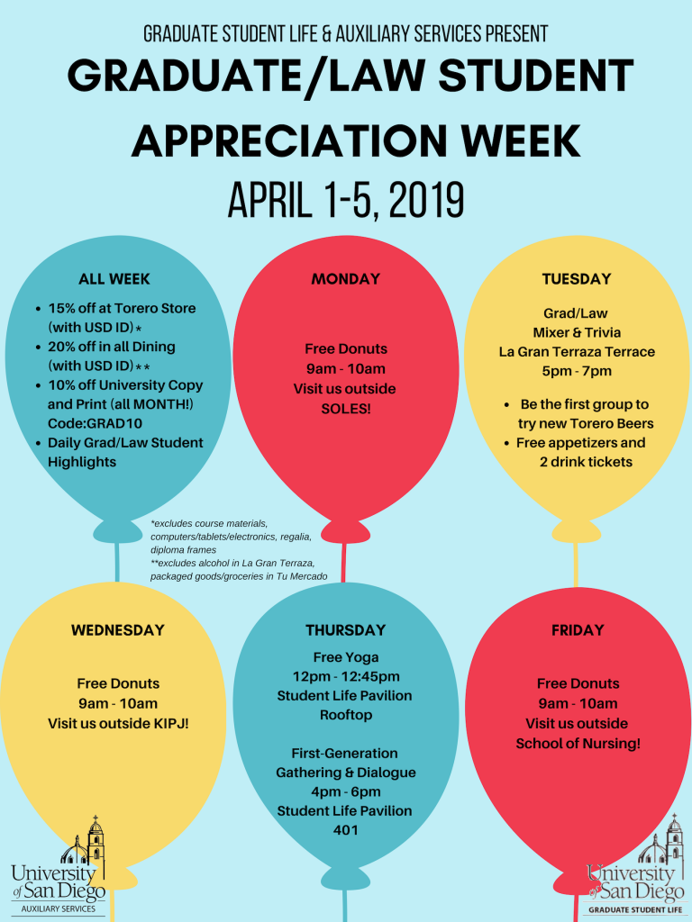 Graduate and Law Student Appreciation Week April 1-5 - Department of ...